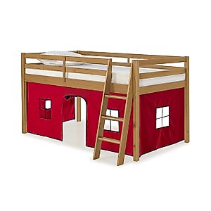Alaterre Furniture Roxy Junior Loft - Cinnamon with Red and Blue Bottom Tent