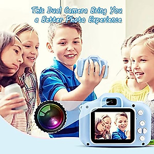 Ruiqas Camera Toy Dual Lens Selfie Camera 1080P HD Digital Video Camera with 32GB TF Card Birthday Gifts for