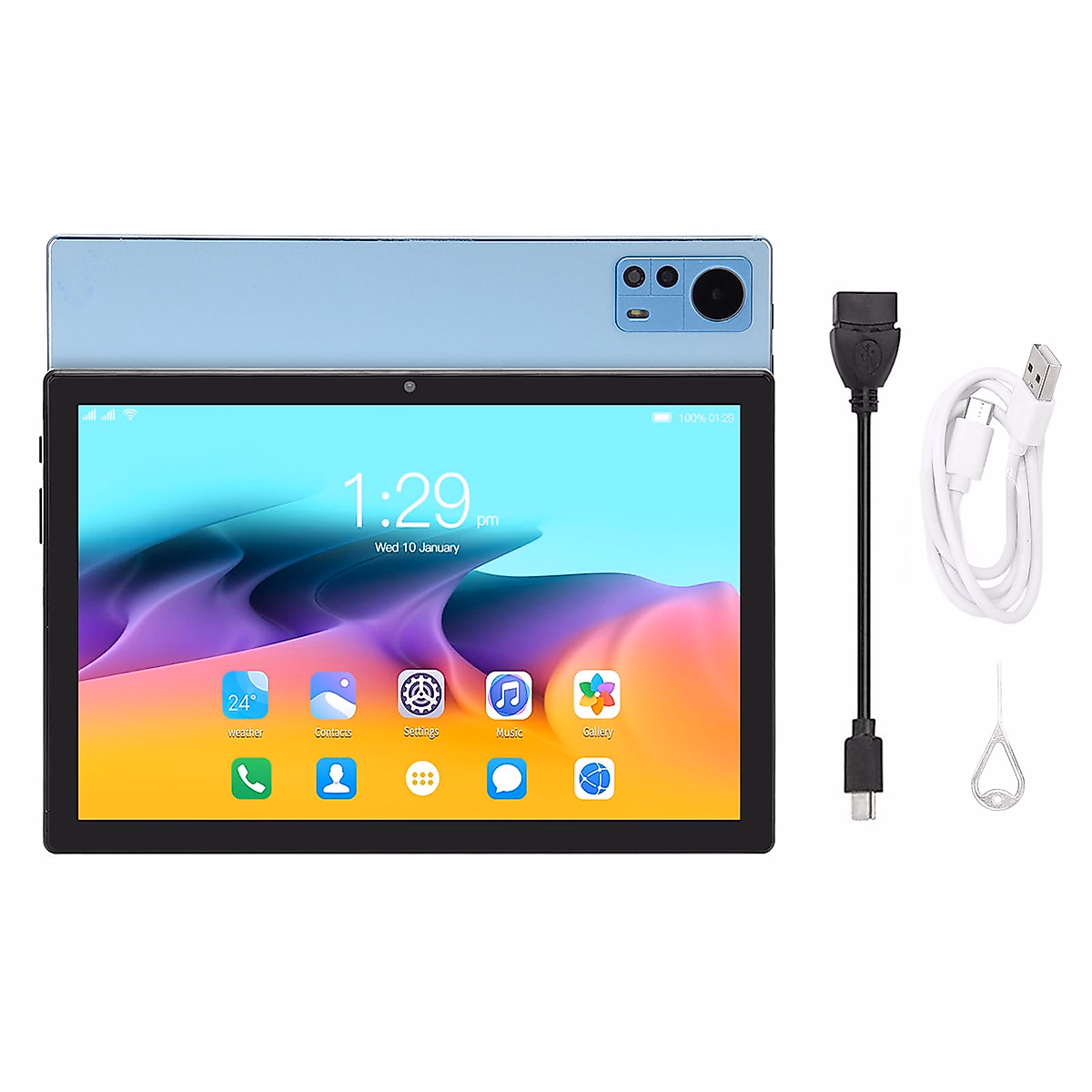 Yunseity Tab M10 11 Tablet 10.1 Inch 8GB 128GB, 3200x1440 HD Screen, Dual Camera, Octa Core Chip, Multi Network Standard with Dual SIM (Blue)