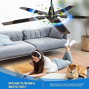 Ceiling Fan Filters for Blades,Ztaussi 5pcs Activated Coconut Shell Carbon Air Filters, Charcoal Vent Filter for Home, Cleaner Air, Dust Control