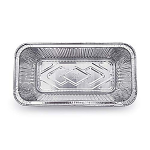 Fig & Leaf (60 Pack) Premium 2-LB Bread Loaf Baking Pans - 8.5" x 4.5" x 2.5" l Heavy Duty l Disposable Aluminum Foil Tins for Cakes Meatloaf Lasagna