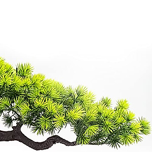 YATSKIA Artificial Bonsai Tree - Mini Japanese Juniper Bonsai for Home Decor - Green Plastic