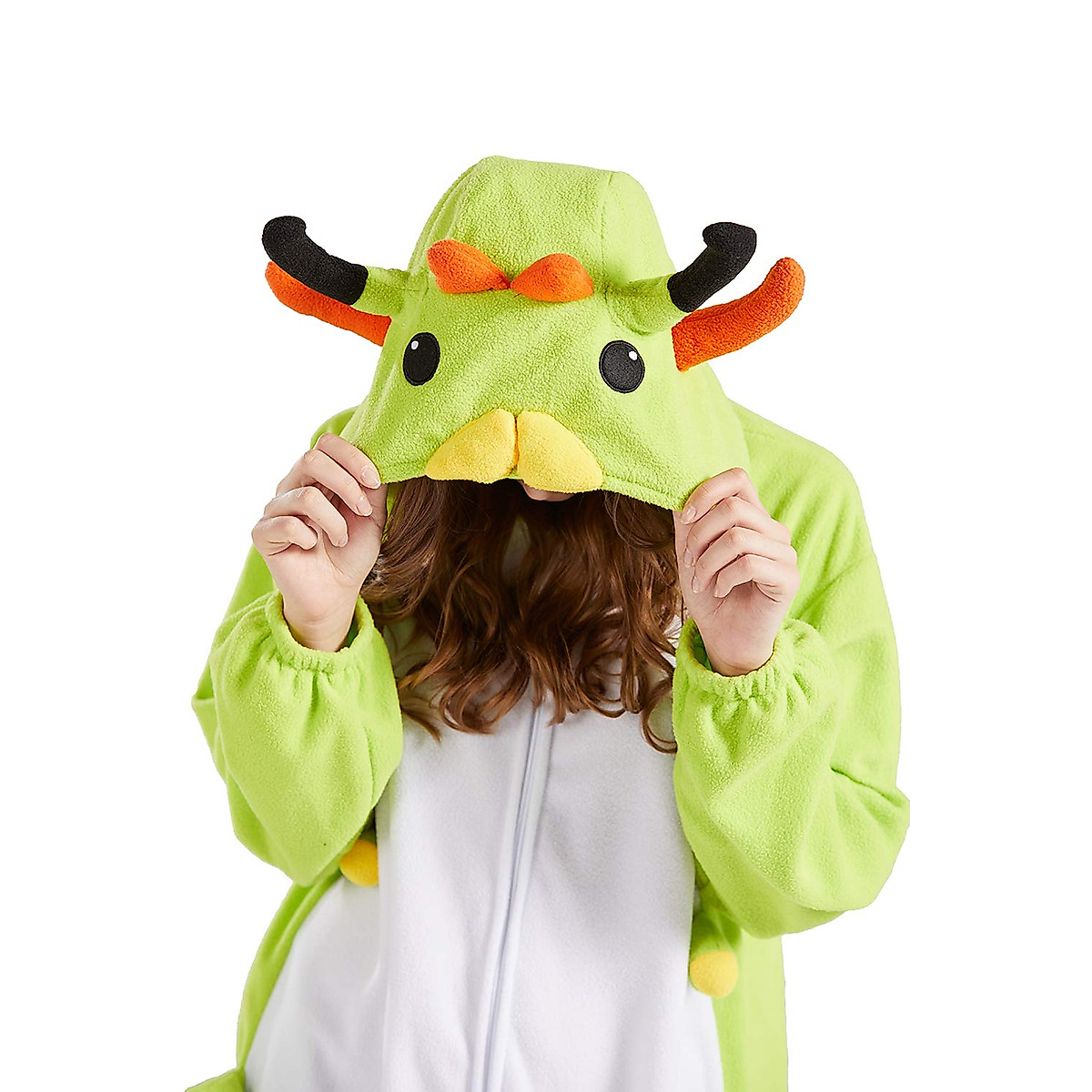 DarkCom Onesie Pajamas Adult Animal Halloween Costume Caterpillar Cosplay One Piece Unisex Homewear Polar Fleece Sleepwear Medium