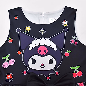 xikcomjr Cute Girls Dress Cartoon Kids Toddler Sleeveless Casual Dress Japanese Anime Birthday Party Dress Up 6-7Years