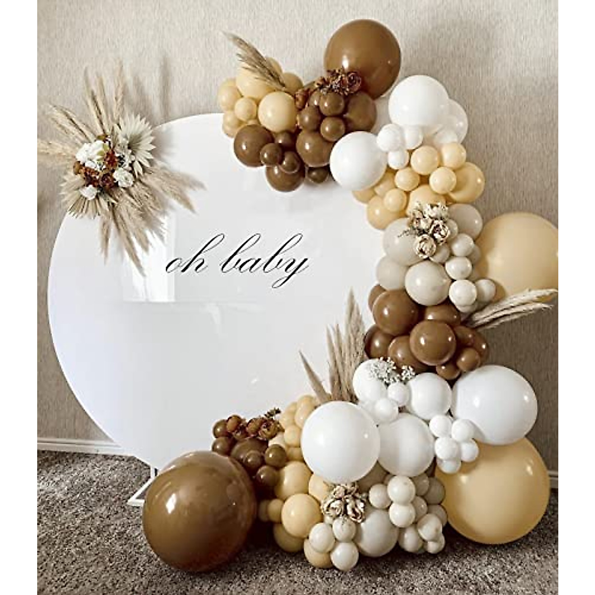 Brown Balloon Garland Kit, JOGAMS 129 Pack Neutral Balloon Arch, 5/10/18 Inch Brown Nude Balloons for Baby Shower Bridal Shower Birthday Decorations Neutral Theme Party Decorations