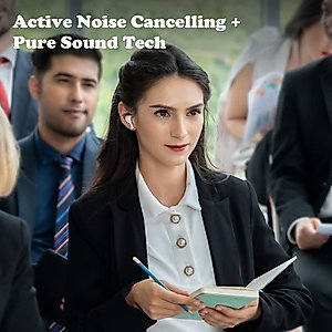 Wireless Earbuds, Active Noise Cancelling Earbuds with Bluetooth 5.2 - Portable Charging Case - Microphone, 8H Active Noise Reduction, Bluetooth Earbuds with Clear Call Game Mode Voice Assistance