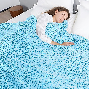 ZHIKU Cozy Fleece Blanket Soft Light Blue Throw Blanket Lightweight Flannel Throw Blanket 50"×60"