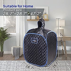 TOREAD Portable Folding Steam Sauna with 1000W&2L steam Generator, Personal Sauna Tent for Relaxation, Fast Heating in 6 Min, with Remote Control, Black