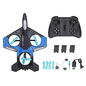 RC Drone, High Drop Resistance Remote Control Plane Colorful LED Lights 2.4GHz Large Signal Range for Christmas Present (3 Batteries)