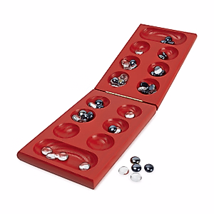 FAO Schwarz Mancala Game with Folding Wood Board, Strategy Game, for Adults and Kids Ages 6 and up