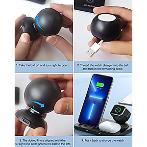 Wireless Charging Station, 3 in 1 Wireless Charger, 18W Fast Charger Stand for iPhone 13/12/11/Pro/Max/XR/XS/X, Apple Watch 7/6/SE/5/4/3/2/1, AirPods Pro/3/2, Adapter and Cable Included