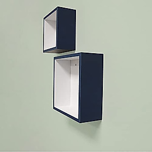 InPlace 2 Pc 10 in W & 8 in W Navy Cube Shelf Set