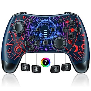 PowerLead Wireless Switch Pro Controller for Switch Lite/Switch OLED - Game Controller Compatible with PC, Android, Tablet with LED Light, Programmable Buttons, Turbo, Motion, and Dual Motor