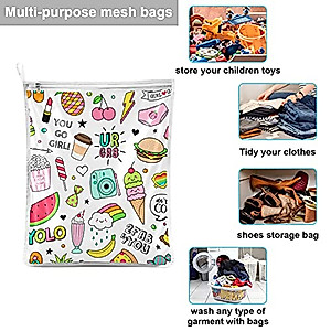 Cute Fun Doodles Laundry Mesh Bag Delicates Lingerie Laundry Wash Bag Heavy Duty with Zipper Bra Laundry Bags for Women Men Students Colleage