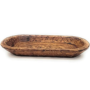 Decorative Wood Dough Bowl- Farmhouse Rustic Bowl- The Durango