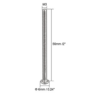uxcell M3x50mm Machine Screws Hex Socket Round Head Screw 304 Stainless Steel Fasteners Bolts 20pcs
