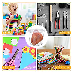 Menkxi 15 Pieces 34 oz Ice Cream Buckets with Lids Plastic Clear Deli Containers with Lids Transparent Airtight Square Bucket with Handles Canisters Storage Containers for Freezer Kitchen Home