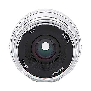 Camera Lens Portable Mirrorless Camera Lens 25mm F1.8 Multi-Layer Coating Mirrorless Camera Lens EF-M/EOSM Mount for Canon M2/M3/M5/M6/M10/M100/M50(Silver)
