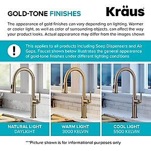 KRAUS Bolden Commercial Style 2-Function Single Handle Pull Down Kitchen Faucet in Brushed Gold, KPF-1610BG