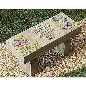 New Creative Those We Love Memorial Outdoor Garden Bench | Butterflies & Ferns | Furniture for Patio Porch Lawn Park Deck Gravesite | Loss of Loved One | Pet Dog Cat