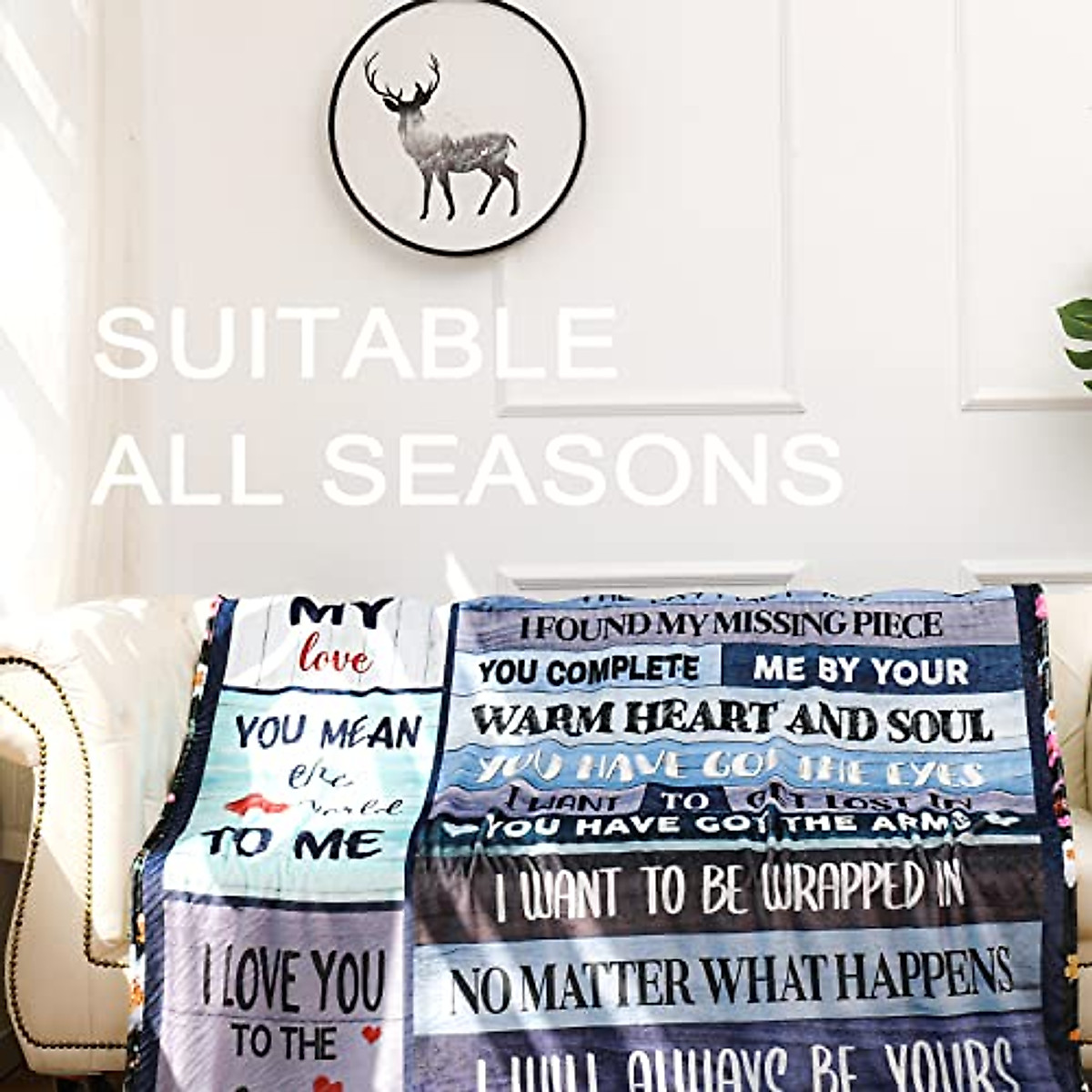 Gifts for Boyfriend Soft Blanket Anniversary Birthday Romantic Gift for Him Couples Luxury Light Weight Throw Blanket for Couch Sofa Bedding 50'' x 40''