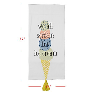 Foreside Home and Garden We All Scream for Ice Cream Multi Cotton Tea Towel