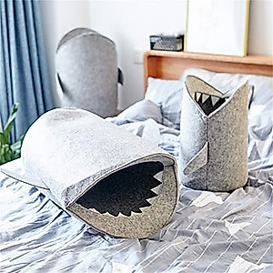 EEQEMG 1PC Cute Shark Shaped Storage Basket Multi- Functional Premium Felt Home Laundry for and Clothing (Color : One Color, Size : Small)