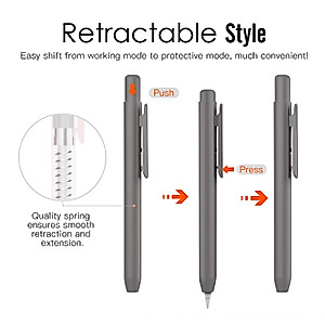 MoKo Holder Case for Apple Pencil 1st Generation, Retractable Apple Pencil 1st Case Protective iPad Pencil Sleeve Skin Cover with Clip - Dark Gray