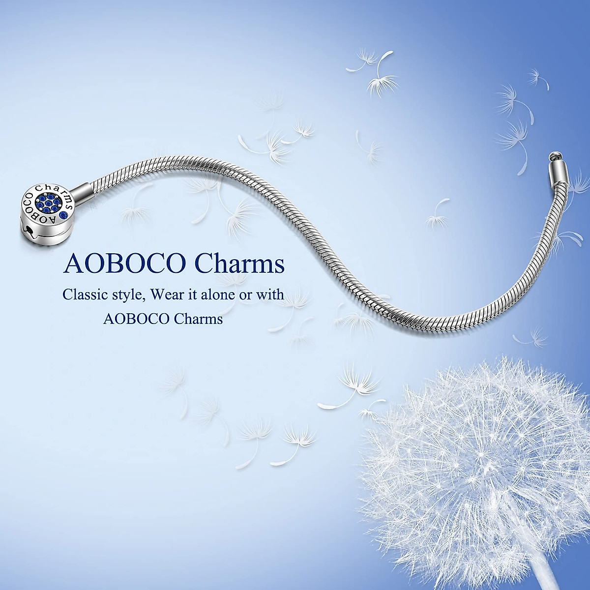 AOBOCO Bangle Bracelet for Charms Sterling Silver Jewelry Gift for Her