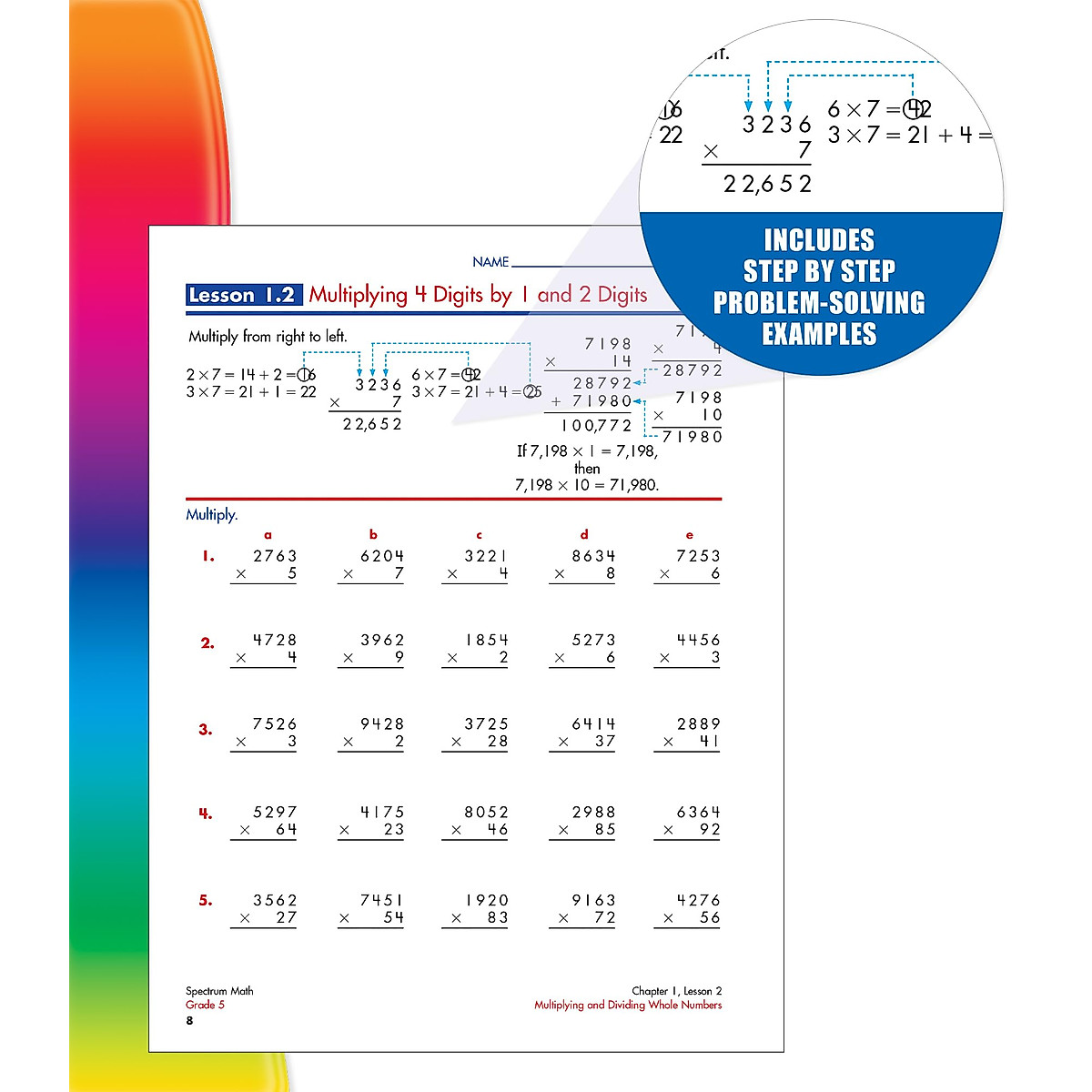 Spectrum 5th Grade Math Workbooks, Ages 10 to 11, Math Workbooks Grade 5 Covering Fractions, Decimals, Algebra Prep, Geometry, and More, Math Book for 5th Graders (Volume 6)