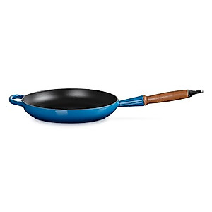 Le Creuset Enameled Cast Iron Alpine Wood Handle Fry Pan, 10.25", Marseille