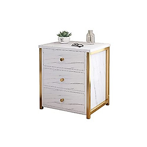 HIGOH Bedside Table White Bedside Table with Drawers Home Bedroom Furniture Bedside lampstand