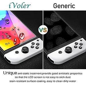 ivoler [4 Pack Tempered Glass Screen Protector Designed for Nintendo Switch OLED Model 2021&2023 with [Alignment Frame] Transparent HD Clear[Updated Version] Screen Protector for Switch OLED 7''