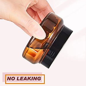 Tessco 24 Pack Plastic Jars with Lids Labels Empty Clear Plastic Jars Round Refillable Cosmetic Containers Body Butter Containers Bulk Sugar Scrub Bottle for Make Up(5 oz,Brown)