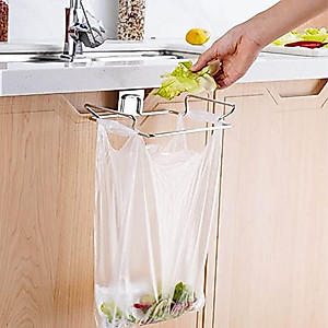 KABAKE Hanging Garbage Bags Storage Organizer Rack Stainless Steel Trash Bag Holder Towel Gloves Hanger for Kitchen Cabinet Cupboard Drawer Back Door Hangers