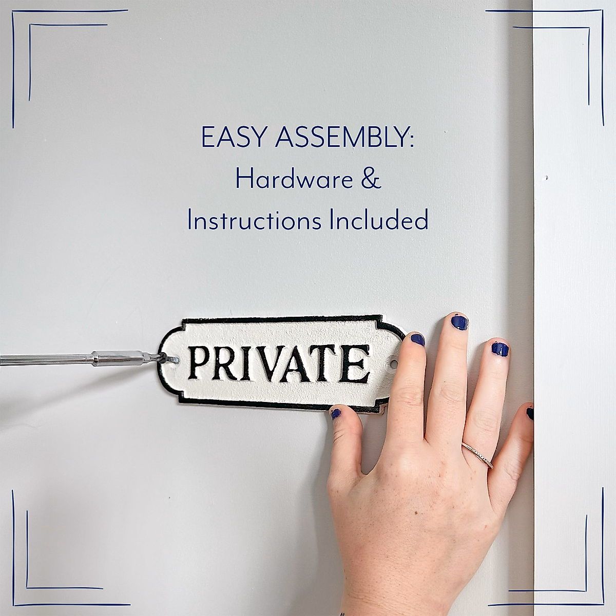 AuldHome Design Garden Gate Cast Iron Signs (Set of 2); Rustic Plaques in Black and White Farmhouse Style for GARDEN and PLEASE CLOSE THE GATE