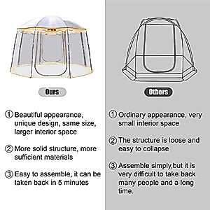 Bubble Igloo PVC Tent, JTDDO Winter Tent Oversize Cold Protection Canopy Tent 12'x12' for 8-10 Person for Outdoor/ Garden/ Backyard/ Patios, Beige
