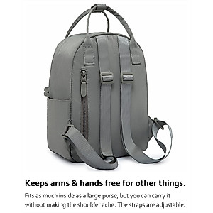 HotStyle 8811s+ Fashion Mini Backpack, Women' Small Backpacking Purse, Ash Grey