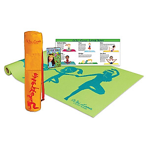 Wai Lana Little Yogis Eco Tote Kit - Award Winning Little Yogis DVD, Kids Size 1/8 Inch Thick Mat, Tote, Cartoon Yoga Poster
