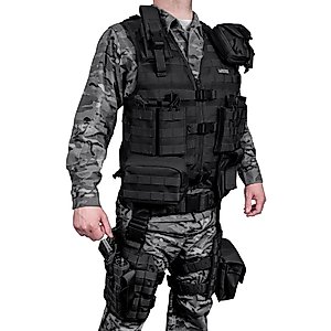 Barska BI12016 Loaded Gear VX-100 Tactical Vest and Leg Platform, Black, One Size