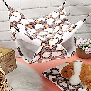 2 Pieces Small Guinea Pig Rat Hammock Guinea Pig Hamster Ferret Hanging Hammock Toys Bed for Small Animals Chinchilla Parrot Sugar Glider Ferret Squirrel Playing