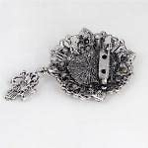 Vintage Princess Frame Crystal Brooches Pins,Victorian Cameo Pin Vintage Rhinestone Brooch Jewelry(Silver)