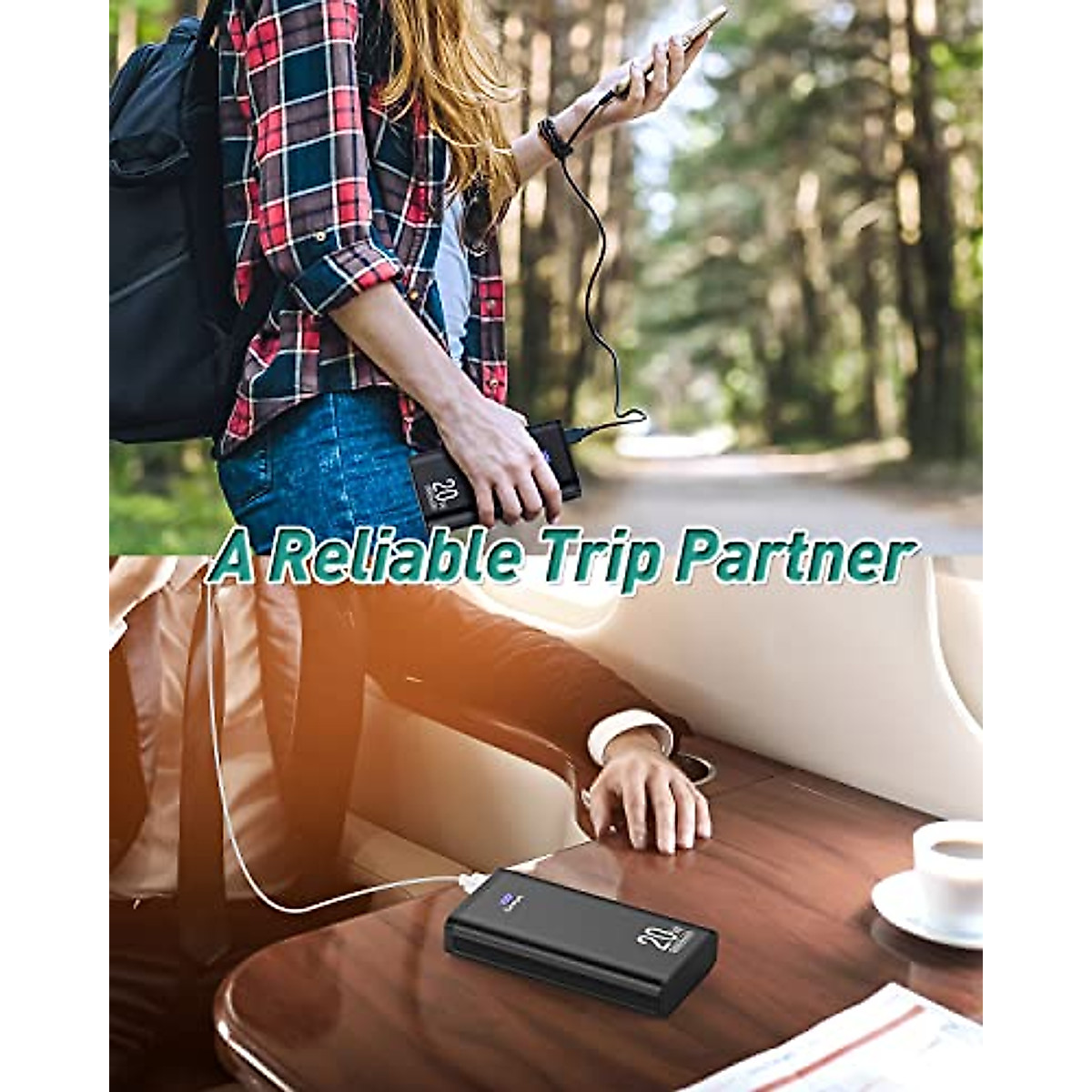 Ceeya Portable Charger PD 20W Battery Pack USB C high-Speed Charging 26800mAh Power Bank LCD Display with Type C Out & in,External Battery Backup for MacBook,iPhone 12,13,14,Samsung,Heated Vest,etc