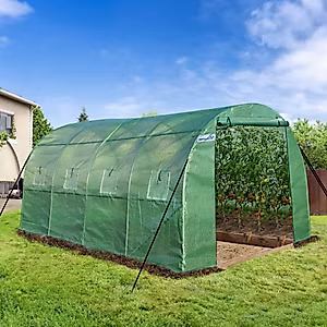 YITAHOME10'x7'x7' Greenhouses Large Walk-in Green House Heavy Duty Tunnel Green Houses Outdoor Portable Plant Gardening Upgraded Galvanized Steel Frame Zipper Doors 5 Crossbars Garden
