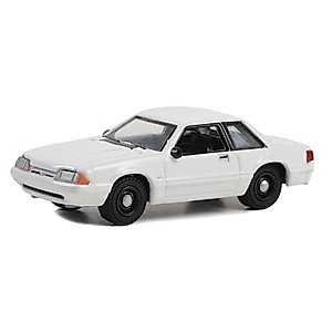 Greenlight 43008-N Hot Pursuit - 1987-93 Fox Body Mustang SSP Police - White (Hobby Exclusive) 1/64 Scale