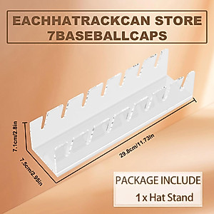 SGELMA 2024Hat Stand for Baseball Caps, 2 Pcs No Install Acrylic Hat Organizer for 14 Baseball Caps, Hat Racks for Baseball Caps Display and Organizer for Bedroom, Closet, Dresser, Office (open2)
