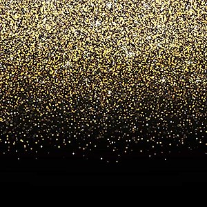 Black and Gold Photo Booth Backdrop - Perfect Party Decoration for Graduation, Birthday, Christmas, New Years Eve, Bachelorette, Weddings, Prom | Gatsby Photo Booth | Measures 6ft x 6ft