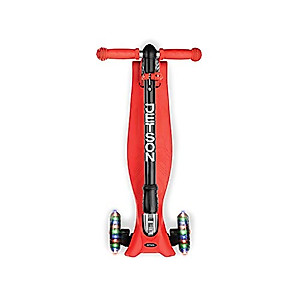 Jetson 3-Wheel Scooters - Twin Kick Scooter (Red) - Collapsible Portable Kids Three Wheel Push Scooter - Lightweight Folding Design with High Visibility RGB Light Up LED Wheels