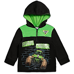 Monster Jam Grave Digger Toddler Boys Half Zip Hoodie 3T