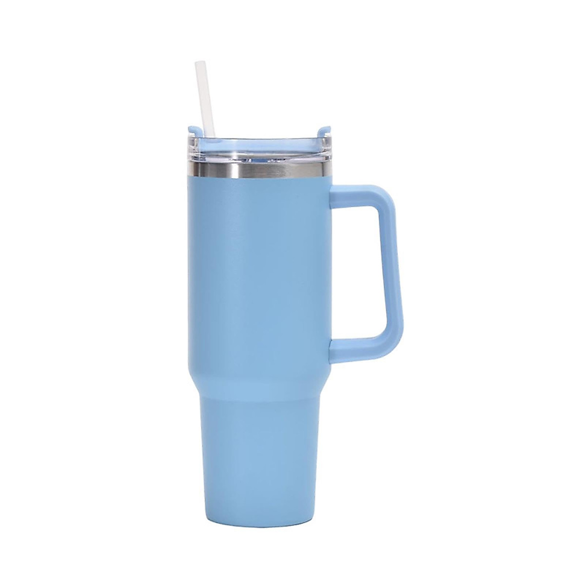 Caibomaoyi Tumbler with Handle and Straw | Cup Holder Compatible for Car | Insulated Stainless Steel Cup | Travel cup | BPA-Free | (baby blue, 30 oz)